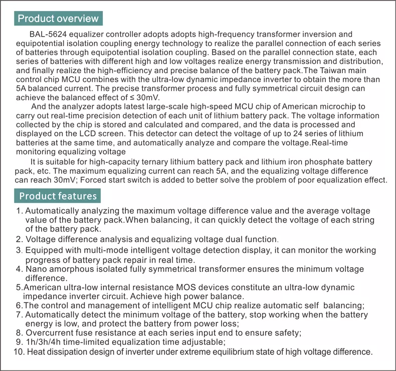 Active Balancer Sunkko BAL-8624 2S~24S 8A Battery Voltage Analyzer Balancer Products from Hunan ...