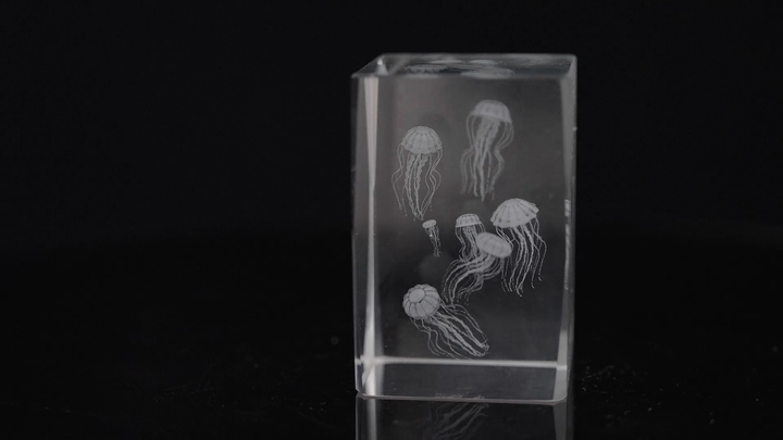 Jesus Crystal Cube - Religious Gift with 3D Laser Etching