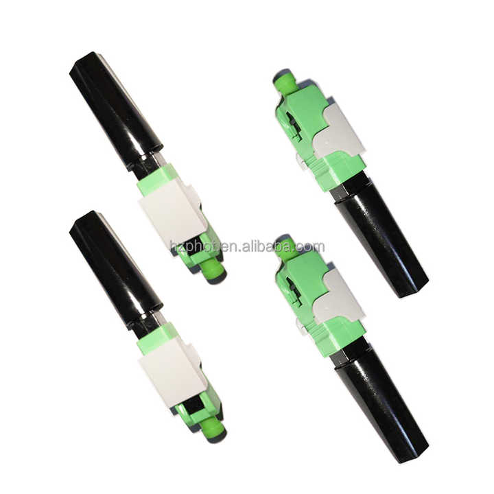SC APC UPC Single Mode Green Blue Field Assembly Optical Fast Connector ...