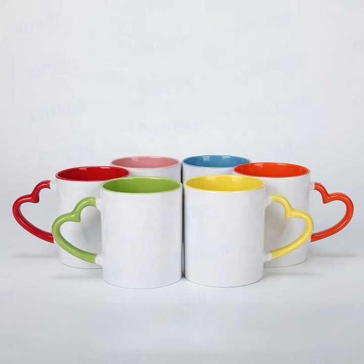 Customizable Heat Press Printing for Heart-Shaped Mugs