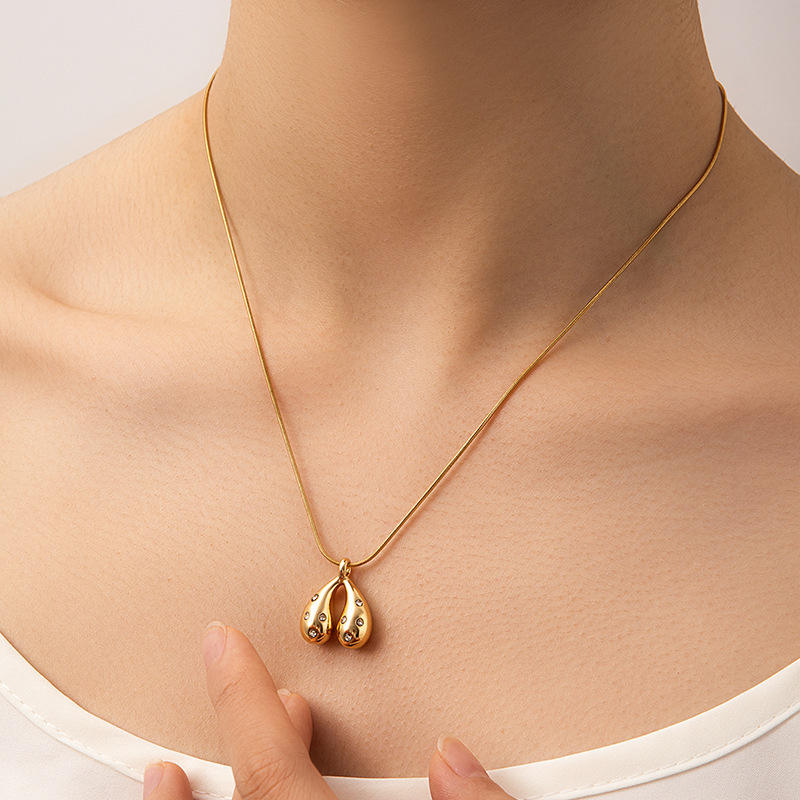 XL412 Christian Fashionable Stainless Steel Heart Necklace Plated with ...