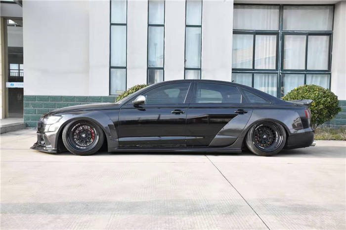 FORA6 S6 RS6 Body Kit - Carbon Fiber Front Lip & Side Skirts