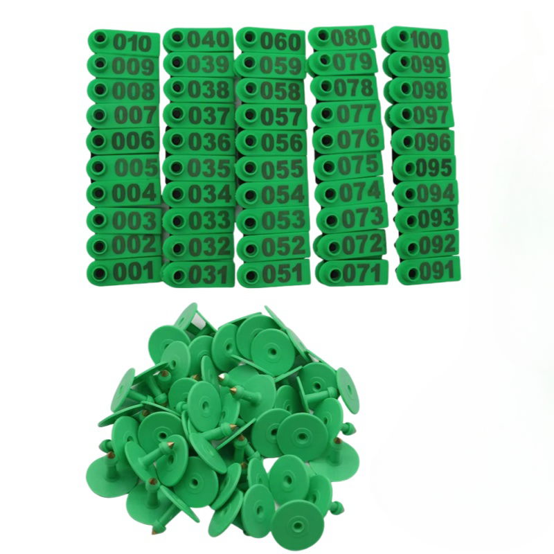 Green Sheep & Goat RFID NFC Mini Ear Tags with T5577 Chip Waterproof ...