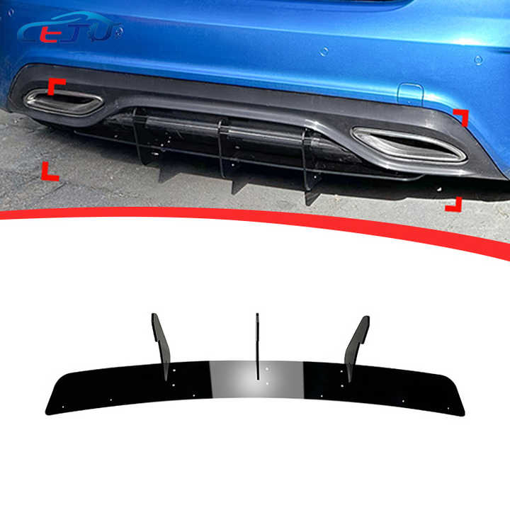 Glossy Black ABS Car Rear Lower Bumper Lip Diffuser for Mercedes Benz a ...
