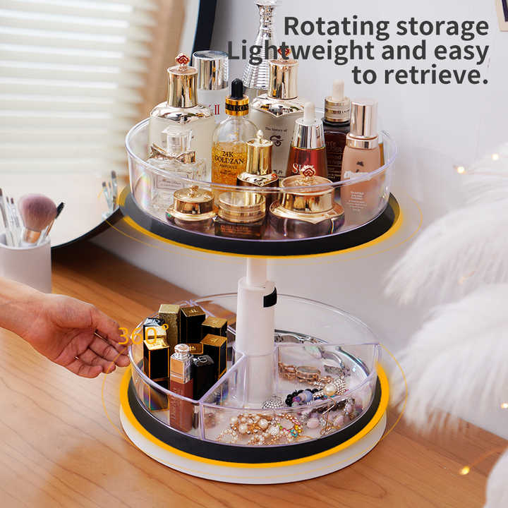 Round Rotating Revolve Multi Functional Kitchen Countertop Spice Rack ...