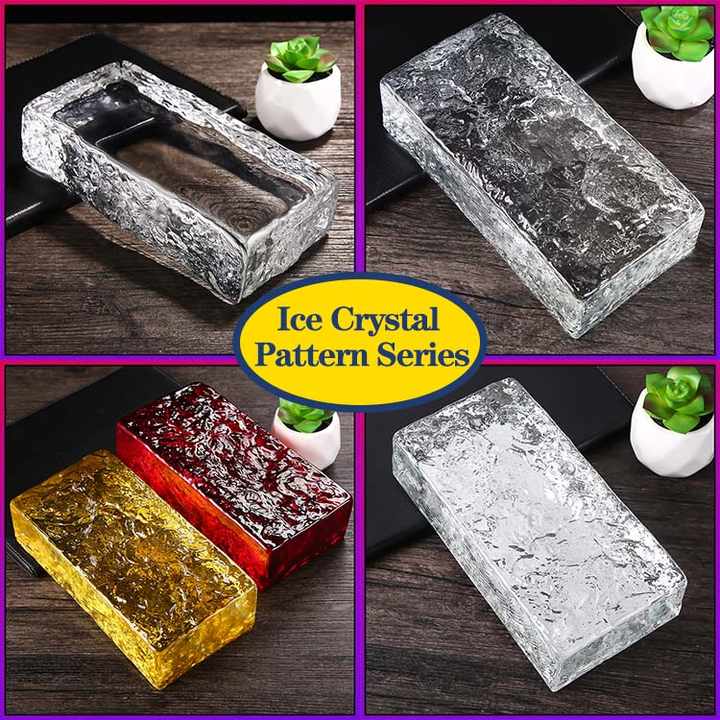 Gradient Crystal Glass Brick Ice Crystal Textured Building Glass Bricks ...