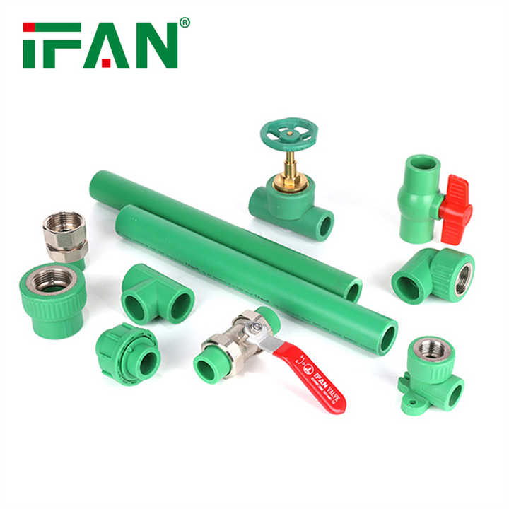 For IFAN High Pressure PPR Plumbing Fittings 20-110MM Elbow Tee Socket Green PPR Pipe Smooth ...