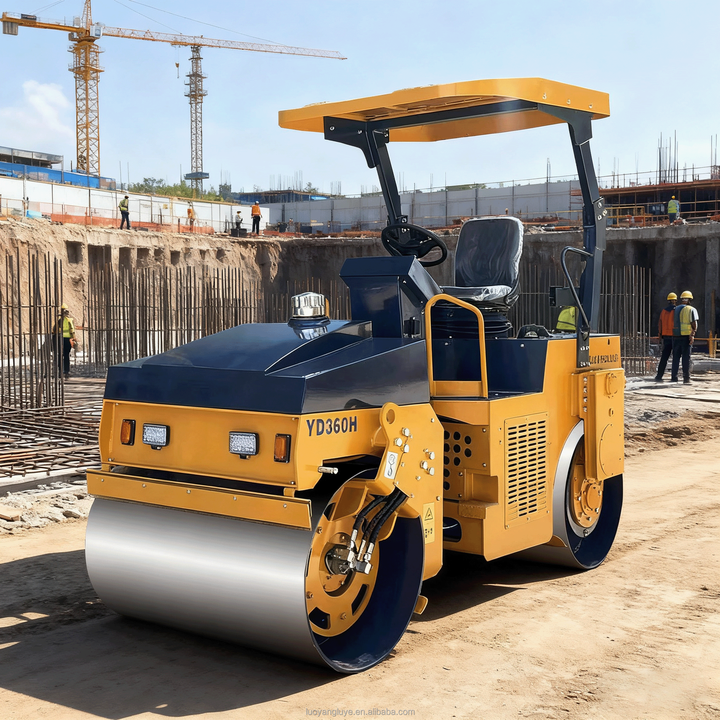 YD360H 3 Ton Double Drum Vibratory Roller with Changchai Engine Walk ...