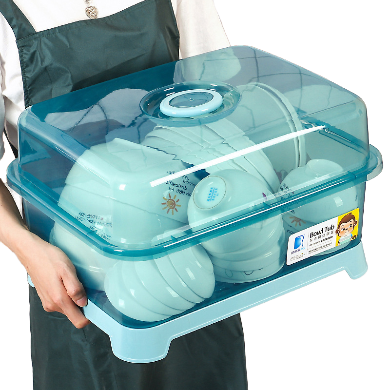 Plastic Injection Molded Tableware Storage Box with Dish Drying Rack ...