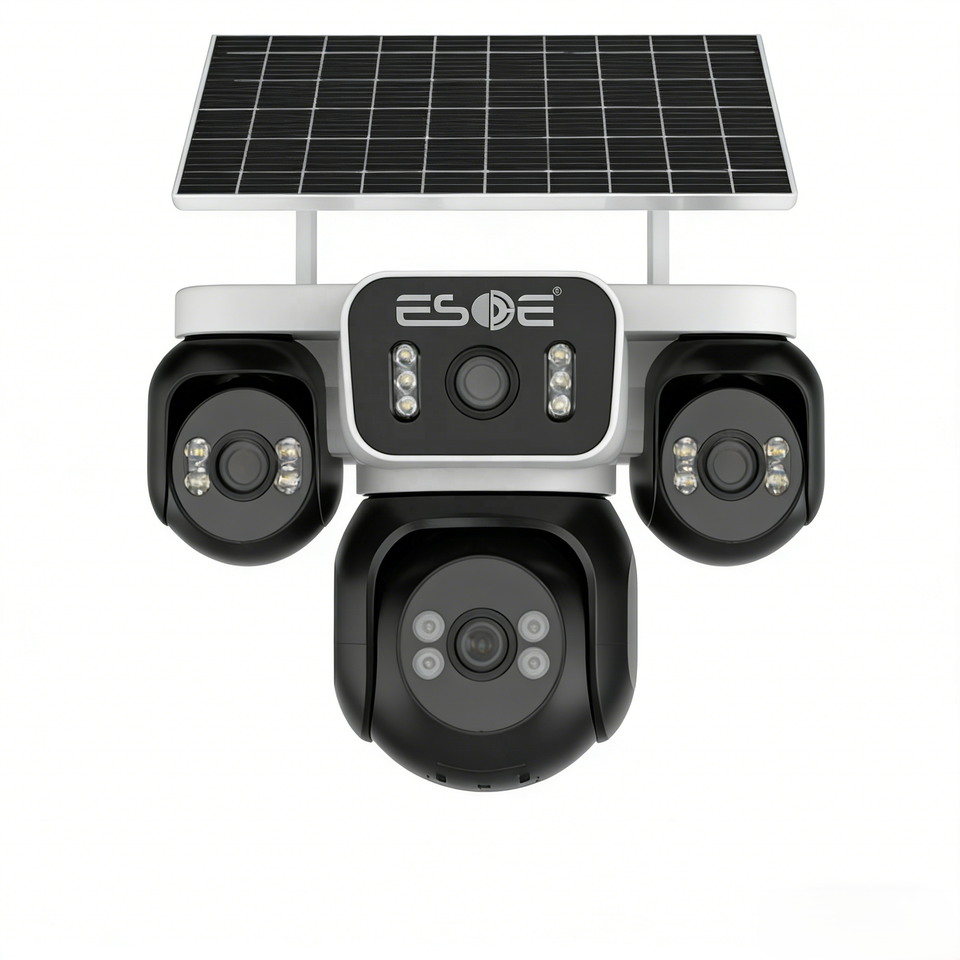 16W Low Power Solar Camera AOV 4G Security Camera 8MP 4K 4 Lens Four ...