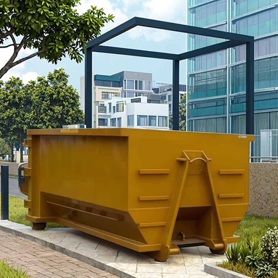 Industrial Grade Hook Lift Bin with Integrated Cable Hook Custom Size ...