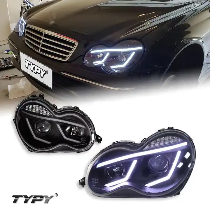 For 2000-2006 Mercedes-Benz C-Class Headlight Assemblies W203 LED ...