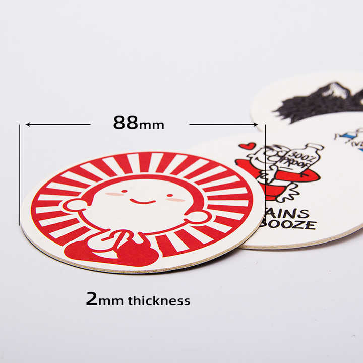 Customized Printed Double Sided Coasters Plain White Paper Pulp Board ...