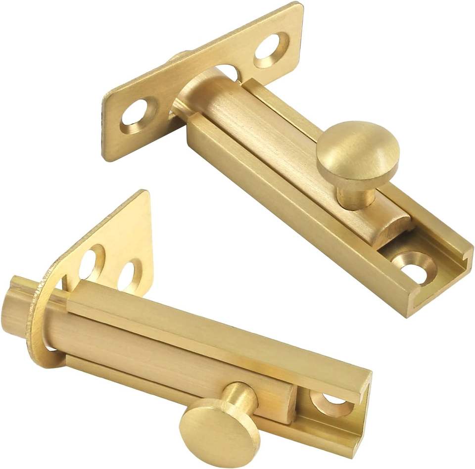 Slide Bolt Latch Catch Brass Surface Slide Bolt Tower Barrel Door Bolt ...