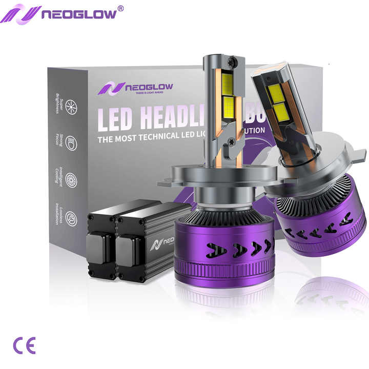 Neoglow OEM Car LED Headlight 300W 5000LM CSP4575 30Chips and 4 Copper Tubes IP68 3Y Warranty in ...