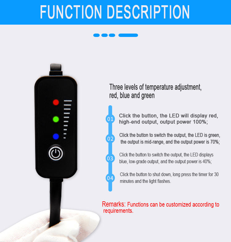3.7-12V Temperature Control Button Switch For Heating Clothes Heating ...
