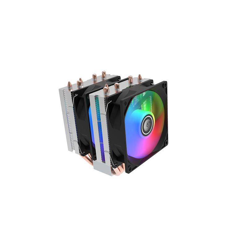 Durable Custom CPU Cooler PC Heatsink 6 Pipe Dual CPU Fan Cooler ...