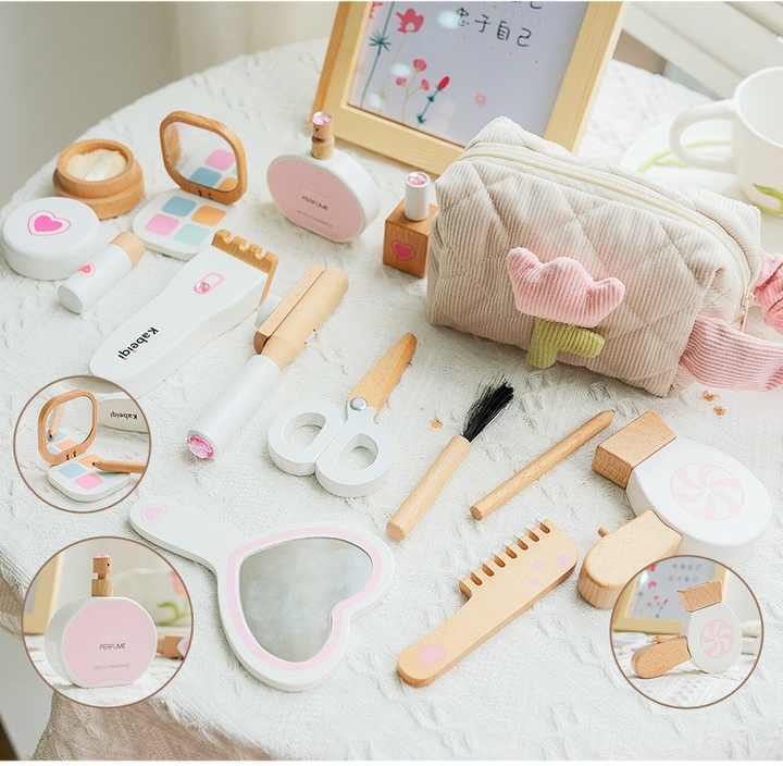 Baby Role Play Toy Wooden Dressing Table Makeup Bag| Alibaba.com