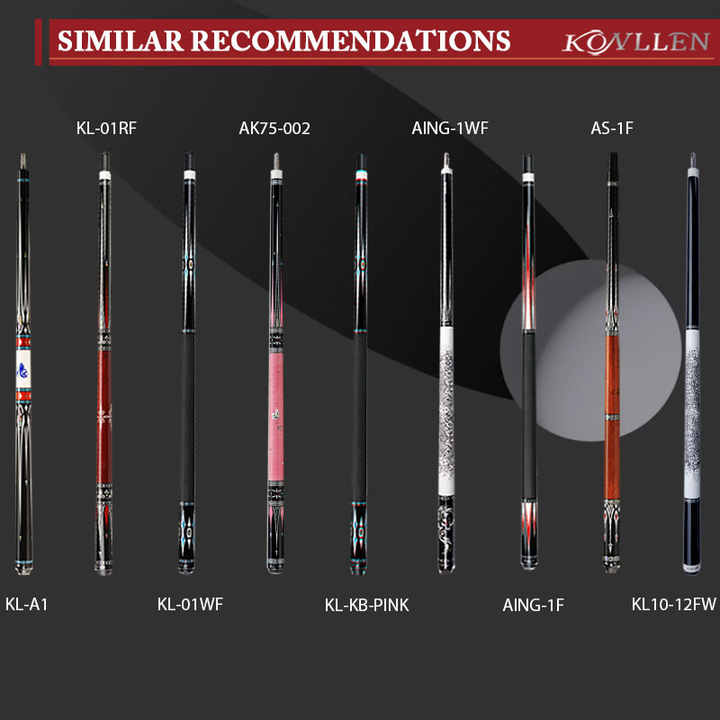 KONLLEN Carbon Pool Cue Stick with 12.5mm Tip & Abalone Shell Inlay ...