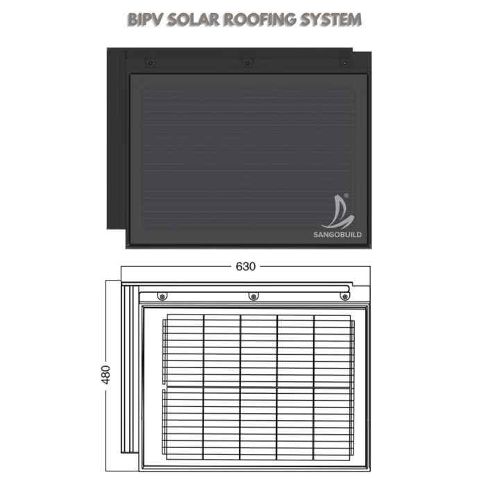 BIPV Roofing System - Solar Shingle Roof Tiles by SANGOBUILD