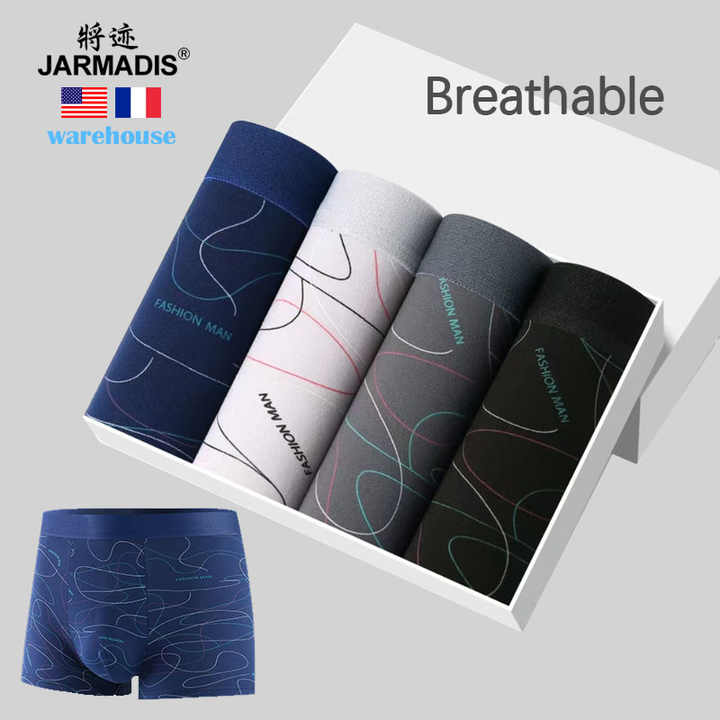 Wholesale Men's Mid-Rise Polyester Printed Boxer Shorts Breathable ...
