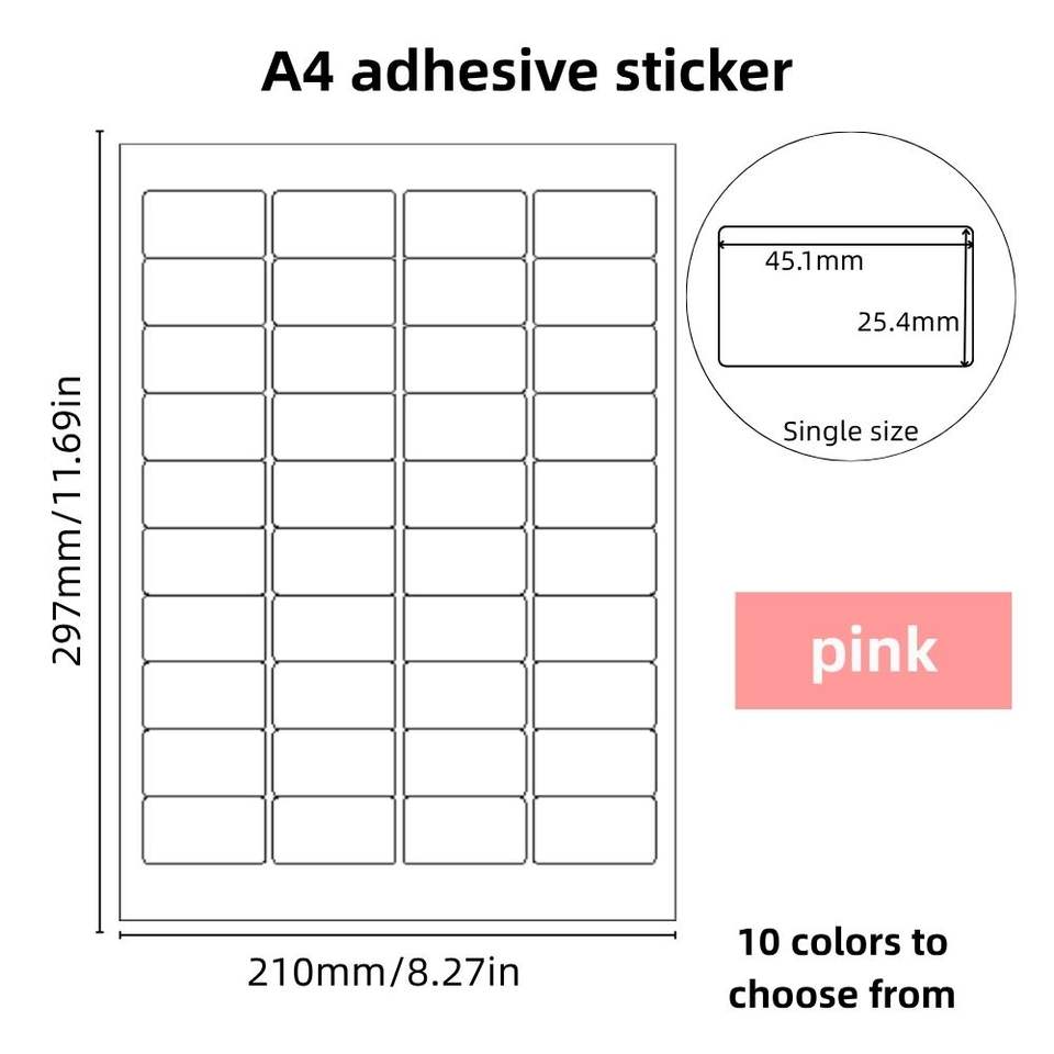 Multicolor 40-grid A4 Encoded Label Copperplate Paper Sticker Adhesive ...