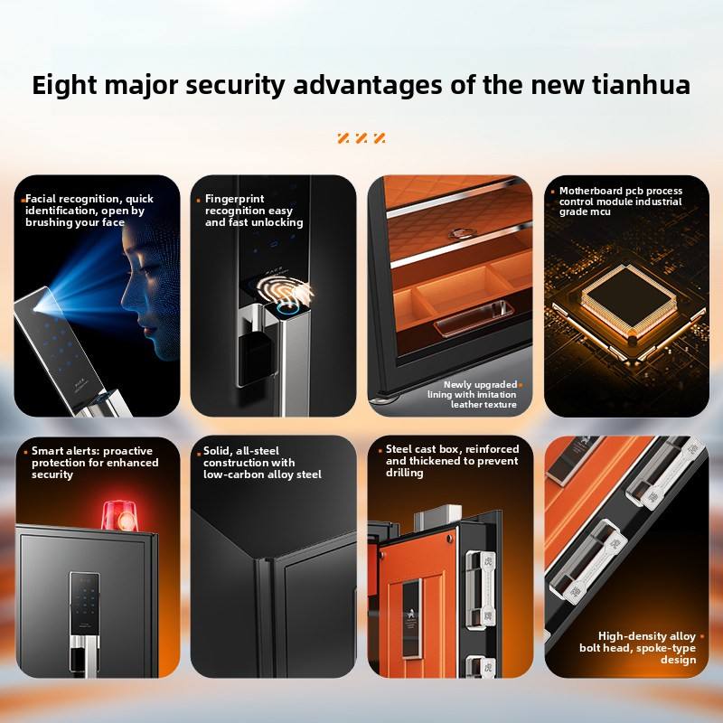 Upgraded Tiger Brand Facial Recognition Fingerprint Password Lock CSP ...