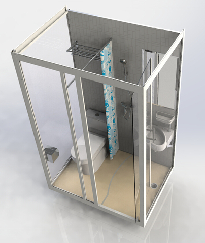 AN1014 prefab camping caravan modular bathroom toilet unit shower POD ...