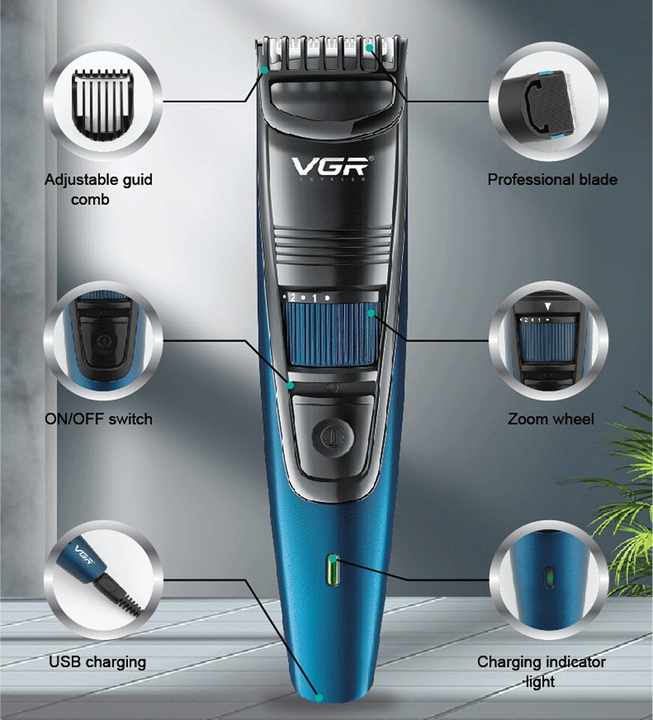 Hair Trimmer Professional Hair Clippers Cordless Haircut Rechargeable ...