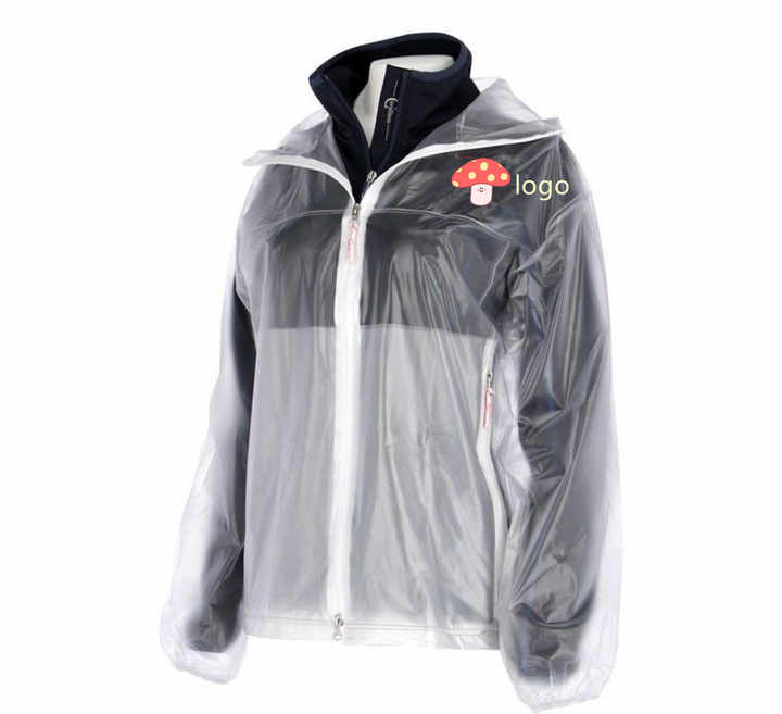 Clear Jacket Men - Transparent PVC Rainwear for Equestrians