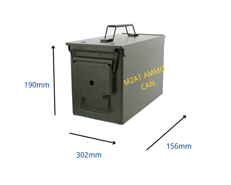 M2A1 M2A2 PA108 Lockable Metal Ammo Storage Box - 8.5L