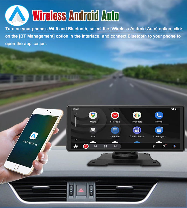 9.3 inch wireless carplay portable navigation monitor car radio video ...
