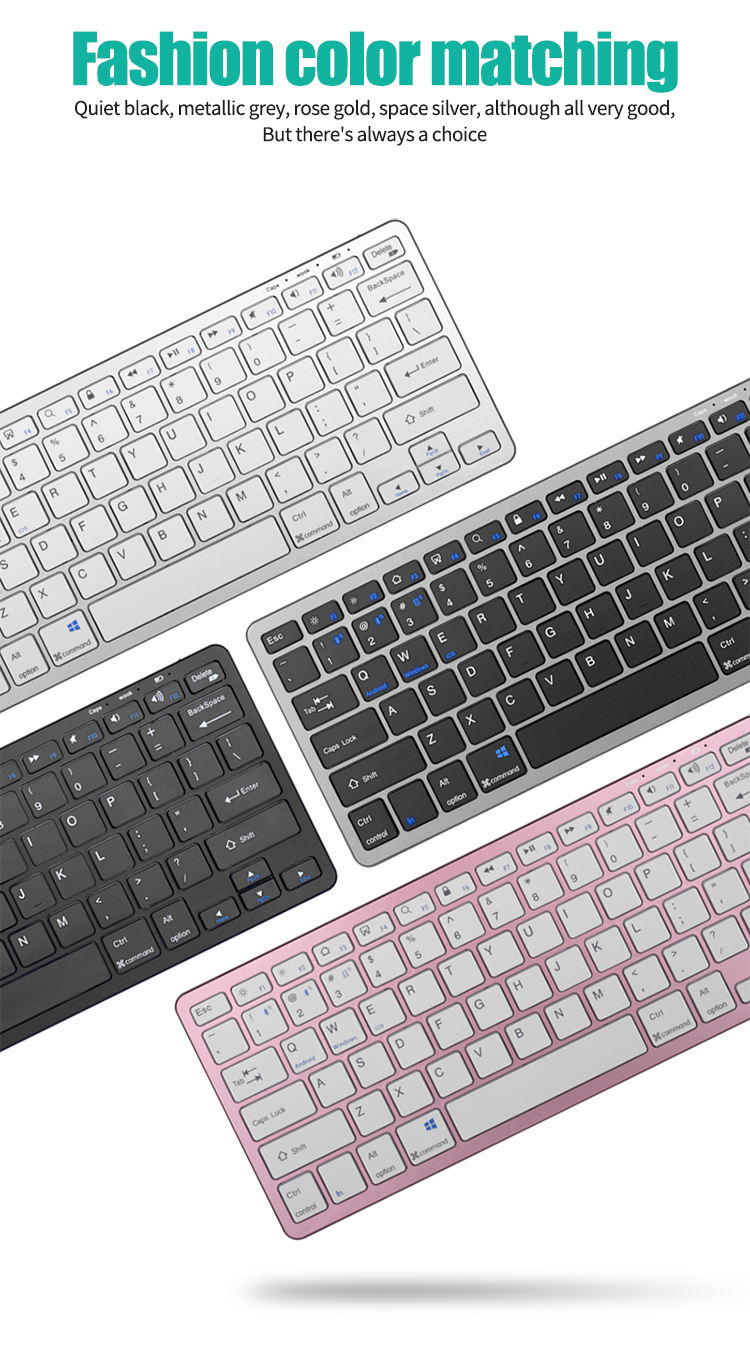 Wireless BT Mini Keyboard and Mouse Set Gaming Keyboard for PC Gamers ...