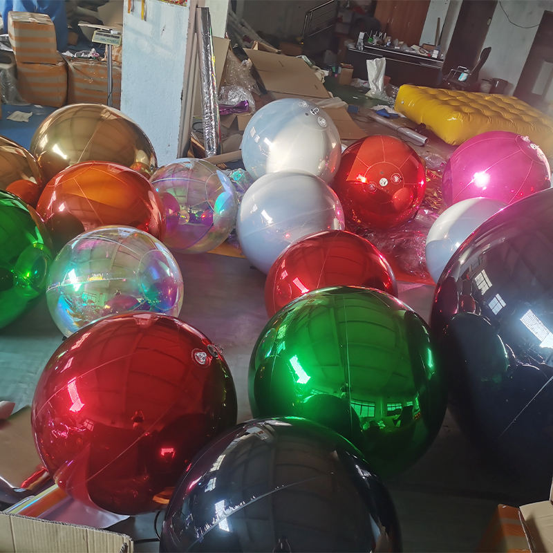 1.2M-2M Giant Inflatable Gold PVC Mirror Balloon Golden Sphere Party ...