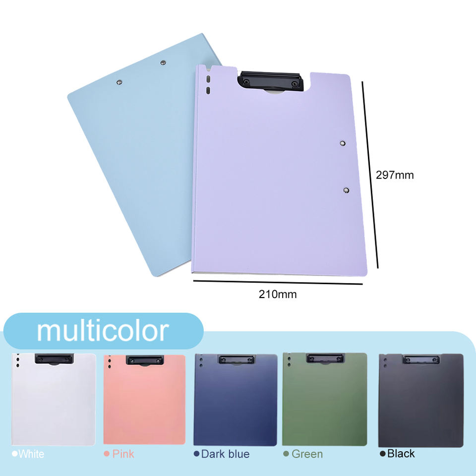 A4 Foldable Clip Board PP Double Sided Clipboard With Pocket Board Clip ...
