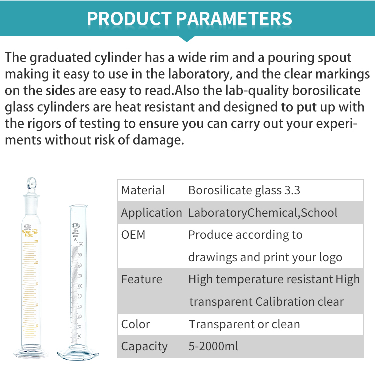 High borosilicate glass graduated cylinder for laboratory Products from ...