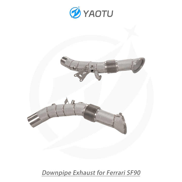 YT Stainless Steel for Ferrari SF90 Downpipe Exhaust Pipe With Heat ...