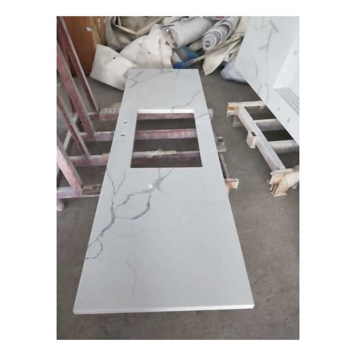 Customized Calacatta White Quartz Stone Countertop