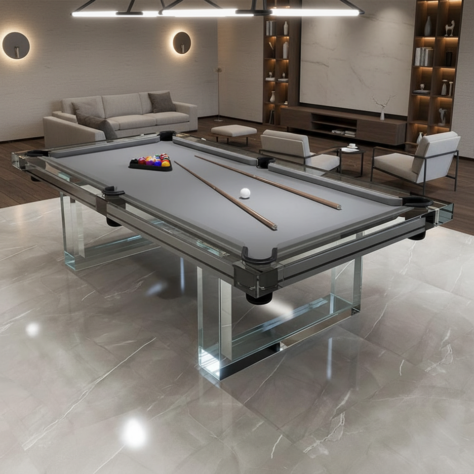 Luxury Modern Designer 9ft 8ft Tempered Glass Billiard Table Customized ...