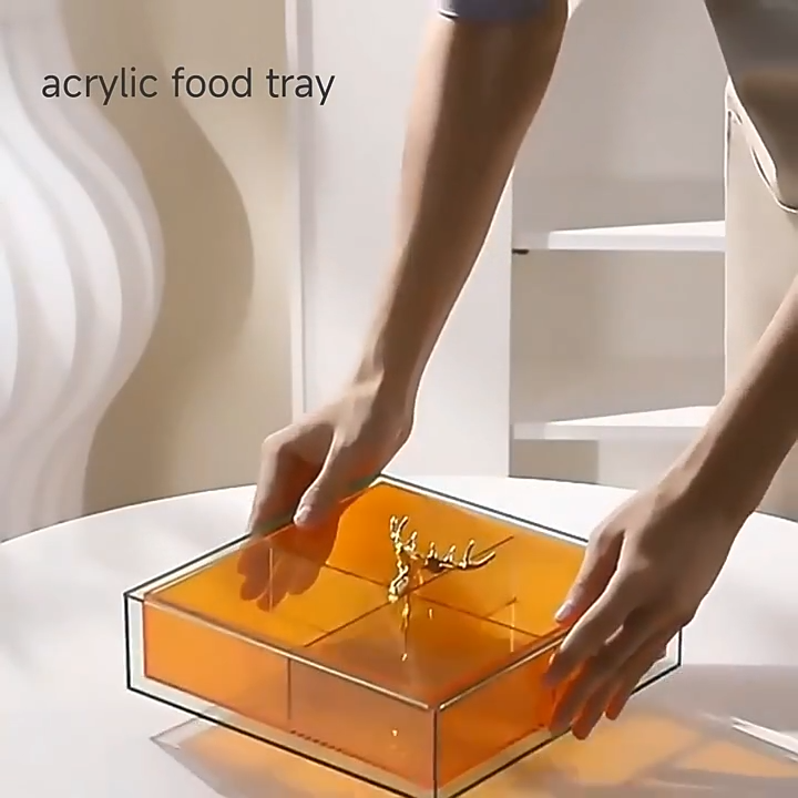 Acrylic Snack Serving Tray Gift Box -Empty Divided Appetizer Serving ...