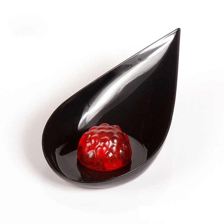 Disposable Plastic PS Candy Dish Mini Dessert Plates Black Clear White ...