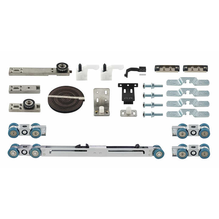 Mute Linkage Synchronized Sliding Door System for Two Doors