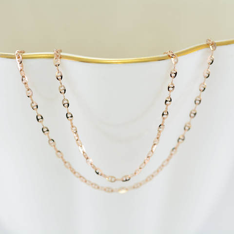 9k Real Gold Plated Rope Chain 2mm Men Chain Necklace Women Chains 16 ...