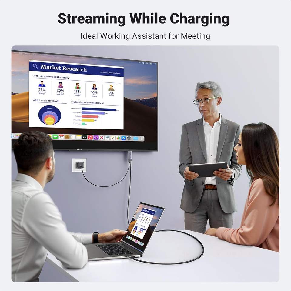 UGREEN USB C to HDMI Cable with 100W PD Fast Charging Adapter 4K 60Hz 2 ...