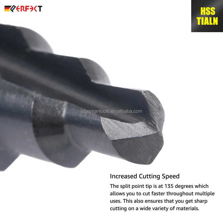 Titanium Aluminium Nitride Coating HSS Step Drill Bit Straight Flute ...