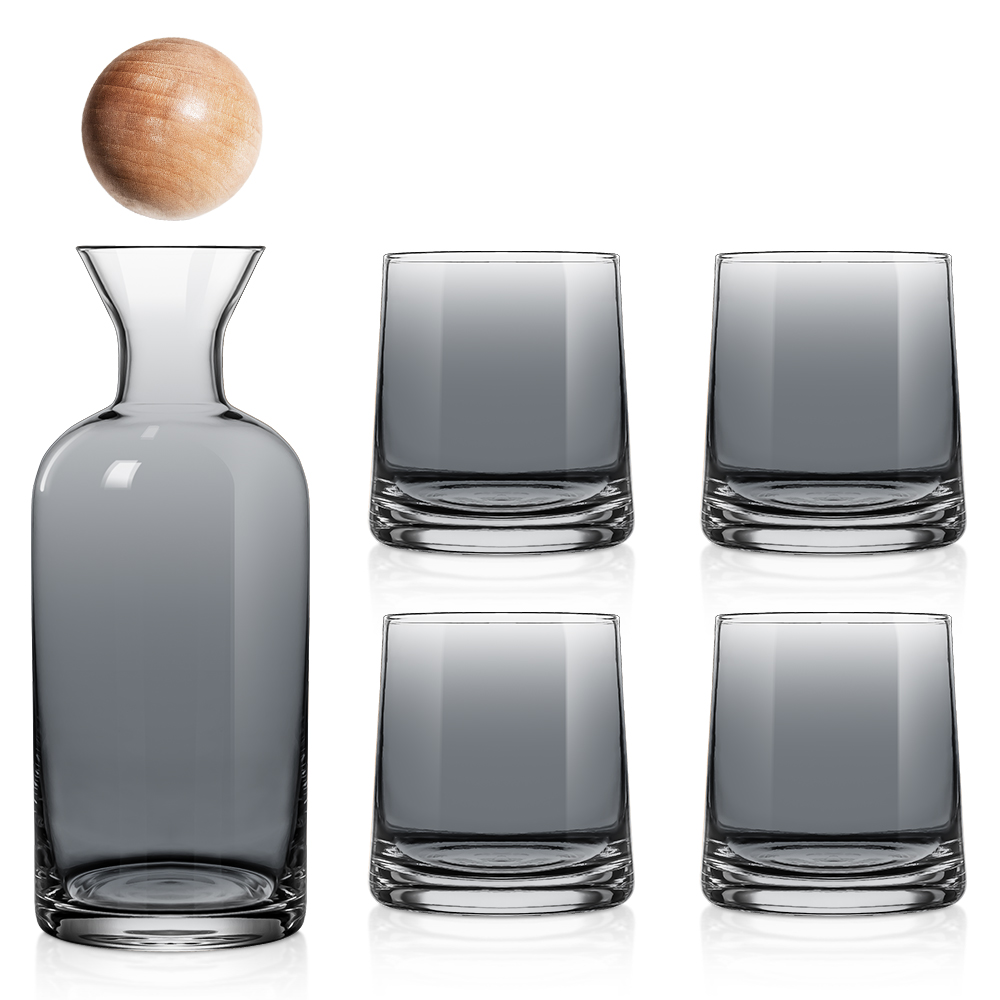 Multifunctional Water Pitcher Set Whisky Decanter with Glasses and Wood ...