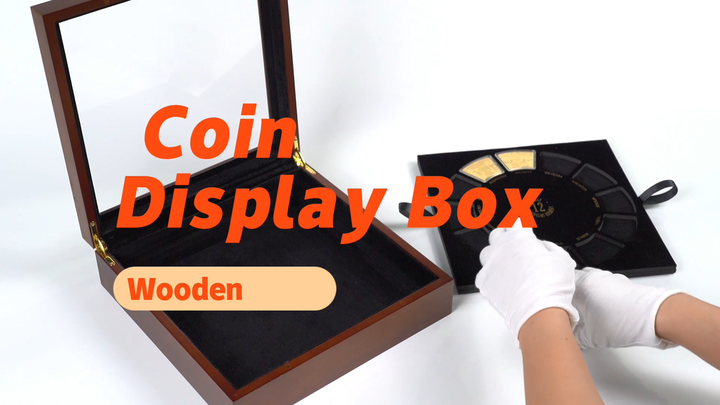 Factory Custom 12 Slots Walnut Wooden Coin Storage Box Keepsake Coin ...