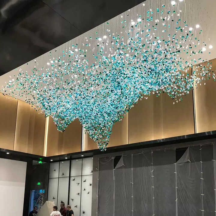 Stairway Wedding Loft Hotel Lobby Hallway Project Crystal Circle Lamp ...