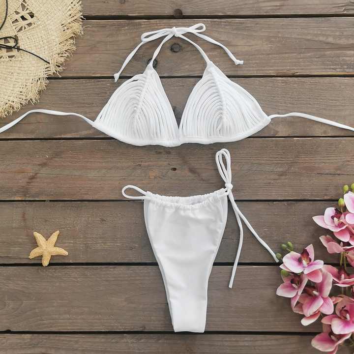 JSN Women's Sexy Brazilian Bikini Set Two Pieces Crochet Swimsuit High ...