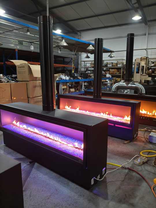 3 Side View Gas Fireplace With or Without Remote Control and LED ...